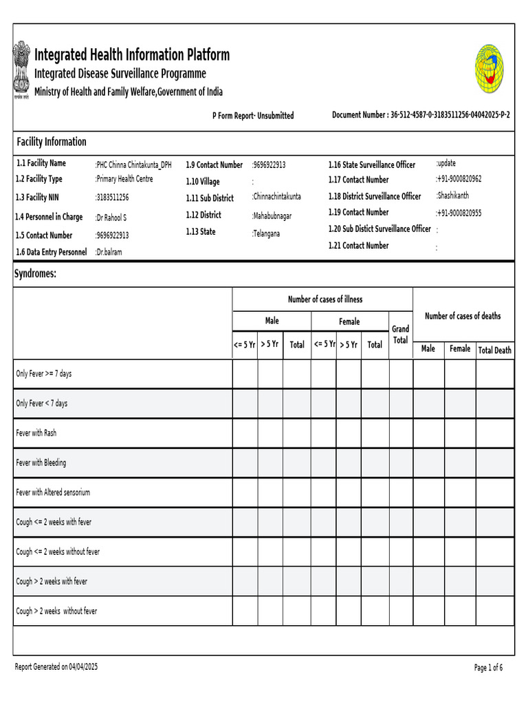 Integrated Health Information Platform: Integrated Disease Surveillance ...
