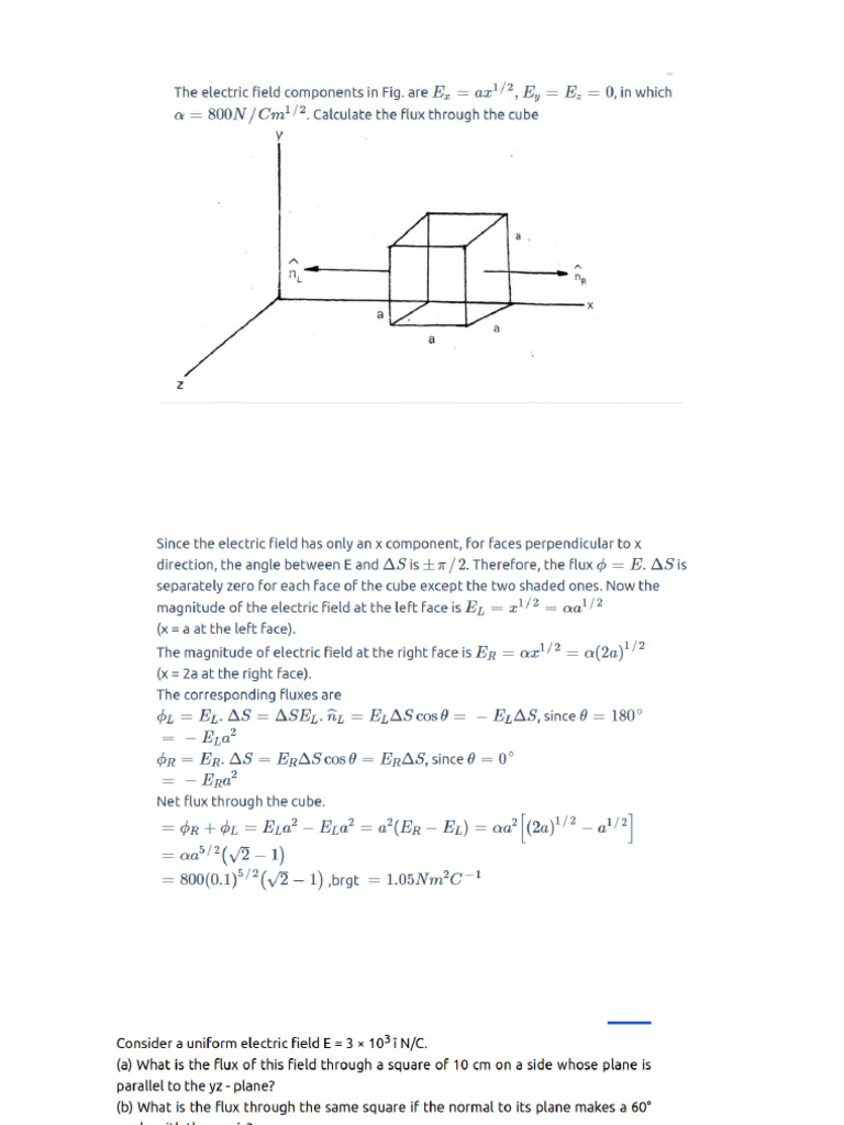 Electric Field and Charges Numericals | PDF
