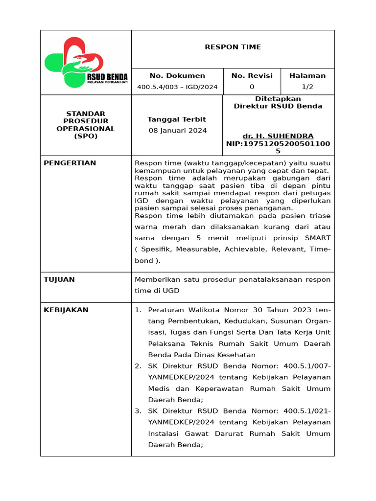 03 Igd 2025 Spo Respon Time Rev | PDF