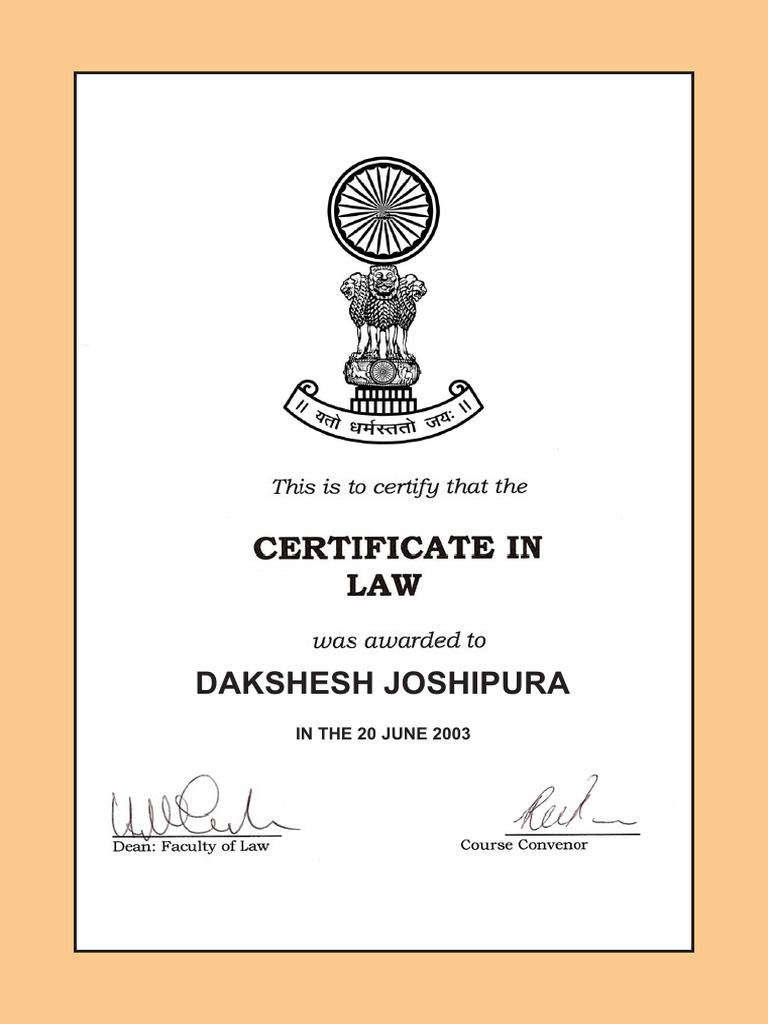 Lawyer Certificates A4 CEERTIFICATE | PDF