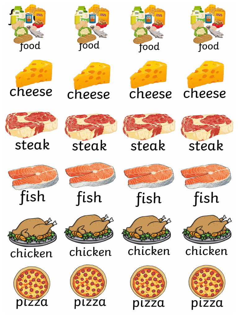 Go Fish Primary 1 Food Go Fish | PDF