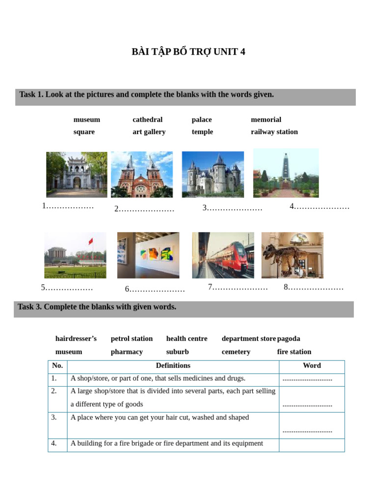 Unit 4 Neighborhood Vocabulary & Grammar | PDF