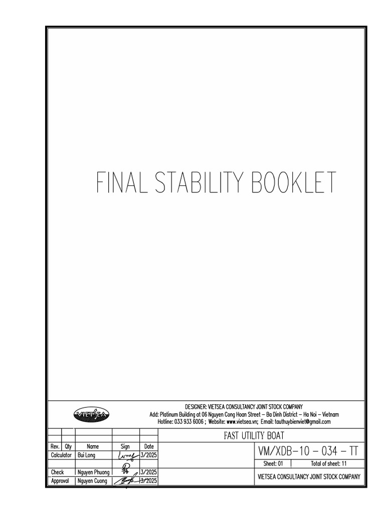Final Stability Booklet | PDF | Watercraft | Shipping