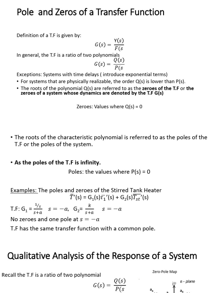Zeros and Poles of A Transfer Function | PDF | Zero Of A Function | Polynomial