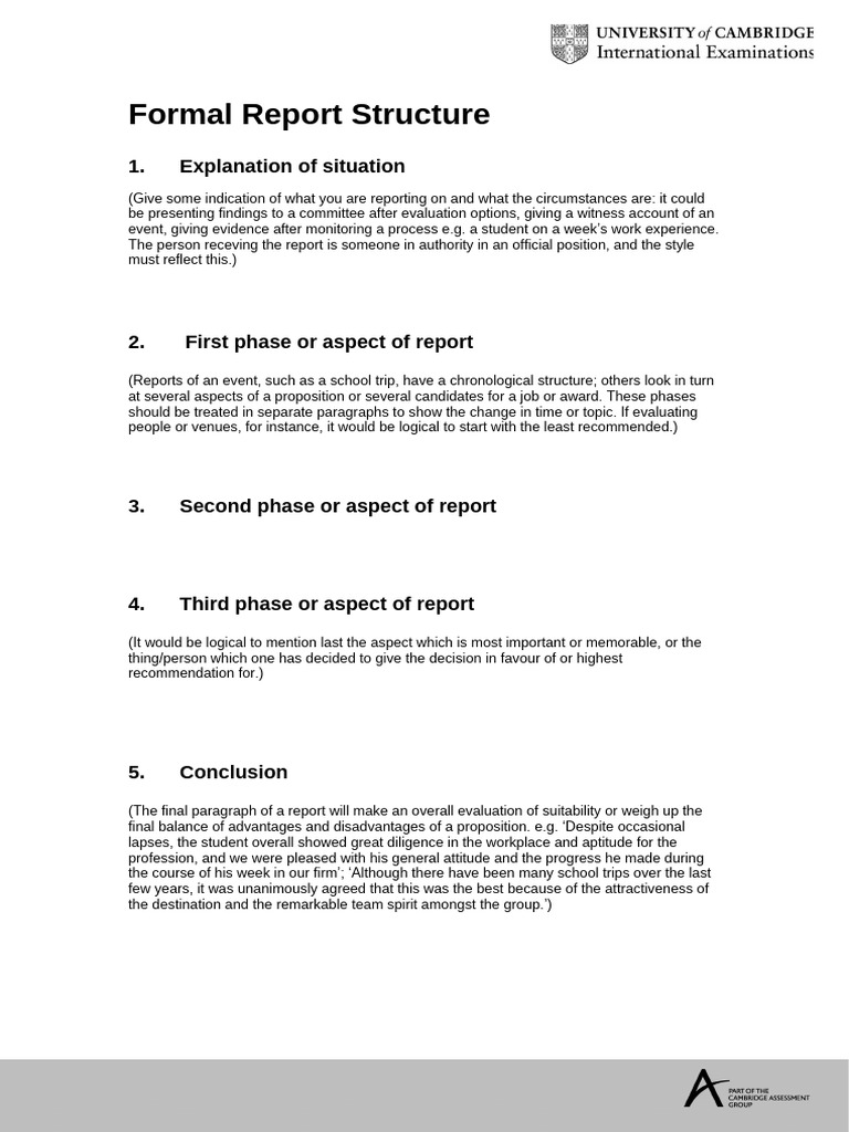 Handout - Formal Report Structure | PDF