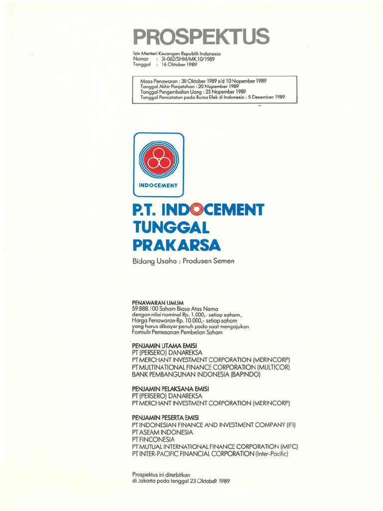 Prospektus Saham INTP_COMP - SEMEN 3 RODA | PDF