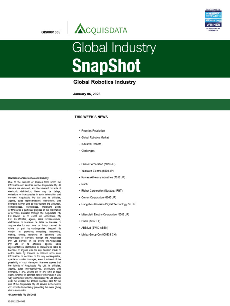 Global Robotics Industry Overview 2025 | PDF | Robot | Robotics