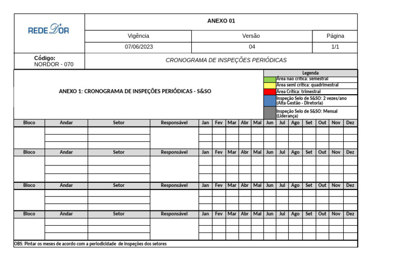NORDOR 070 Anexo 1 Cronograma de Inspecao Periodica v4 | PDF