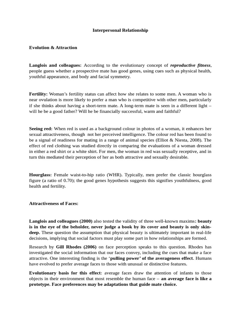 Interpersonal Relationship 2 | PDF | Physical Attractiveness | Psychology