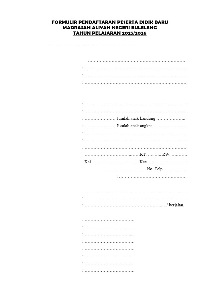 3. Formulir Pendaftaran.doc | PDF