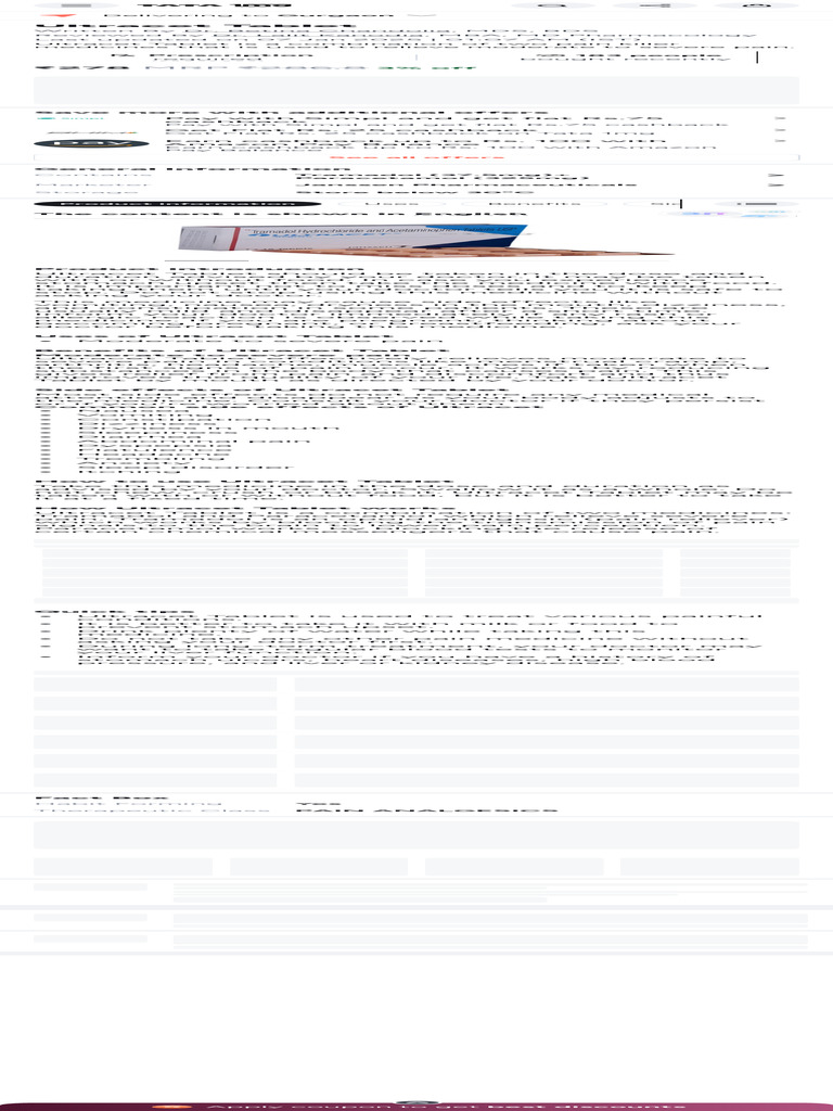 Ultracet Tablet View Uses, Side Effects, Price and Substitutes 1mg ...