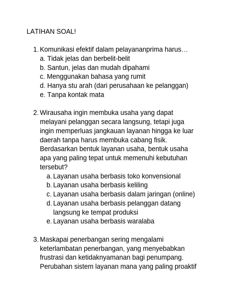 Latihan Soal PKK | PDF