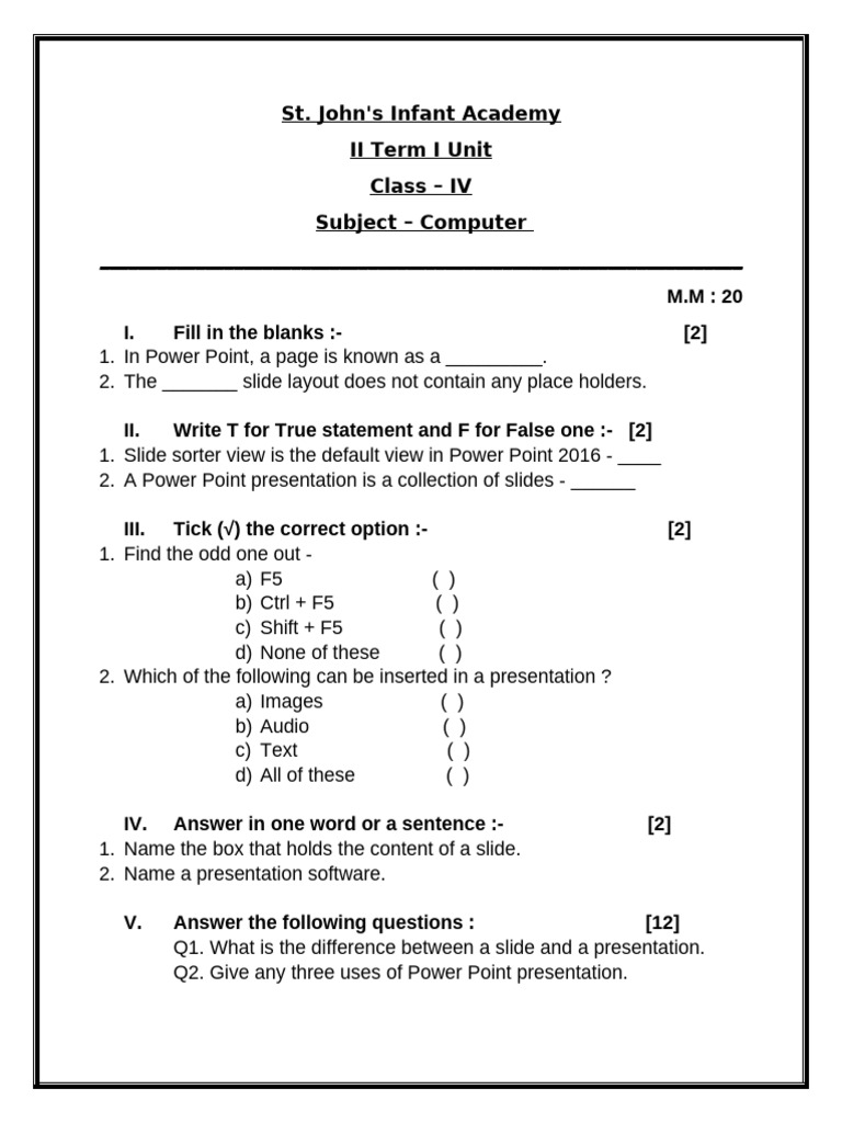 Computer Class 4 Unit 2 | PDF