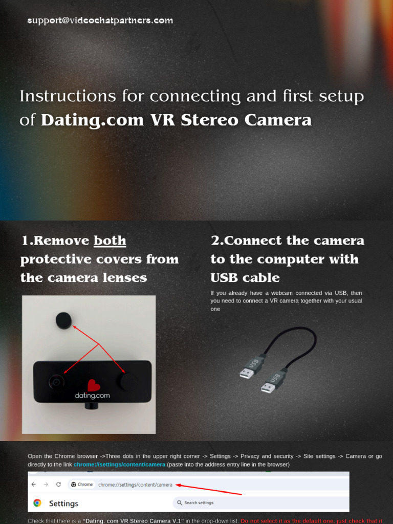 Instructions For Connecting and First Setup of Dating - Com VR Stereo ...
