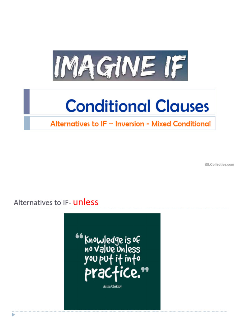 Alternatives to "If" in Conditionals | PDF | Grammar | Linguistics