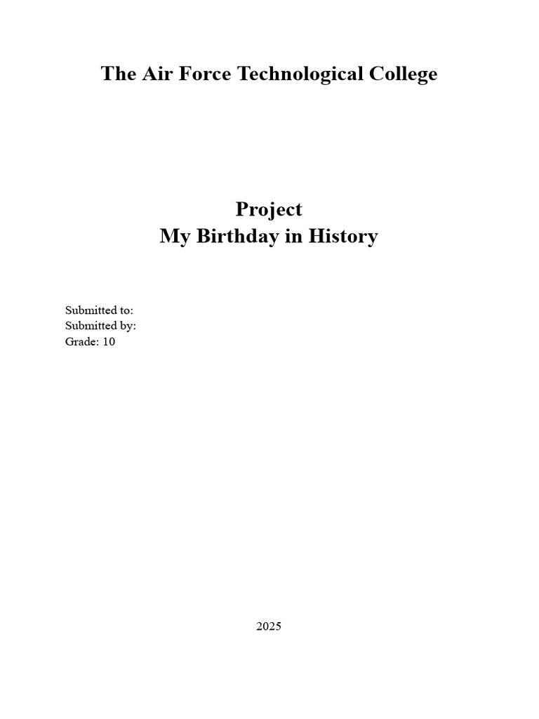 My Birthday in History Project Guide | PDF