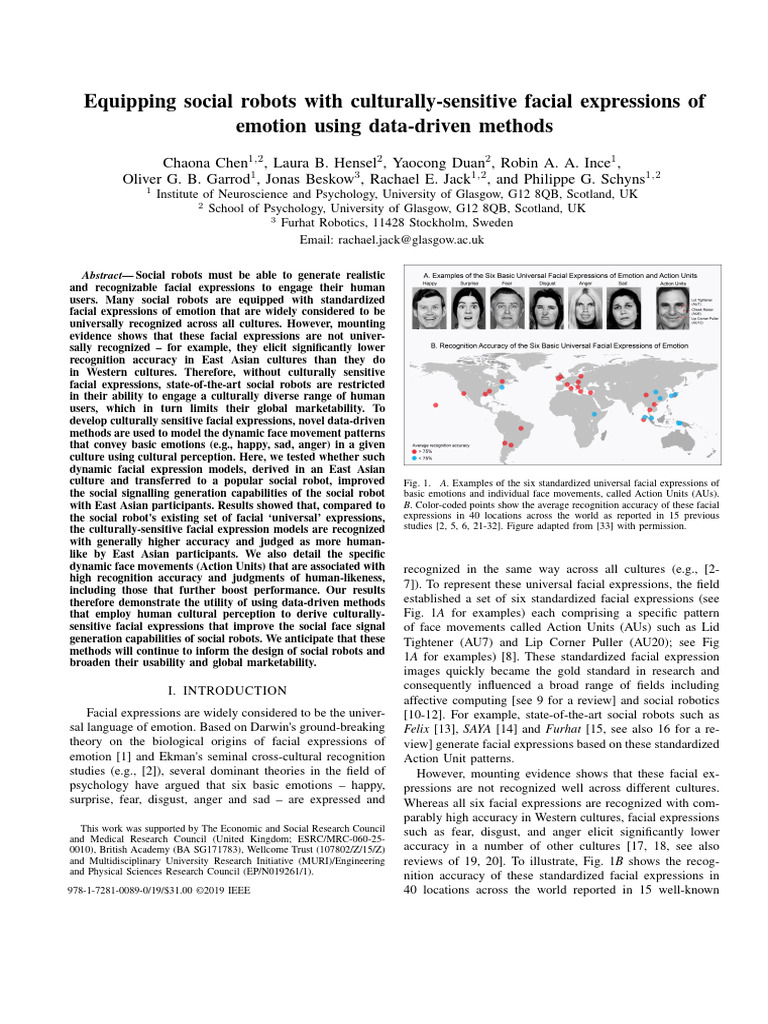 Equipping Social Robots With Culturally-Sensitive Facial Expressions of ...