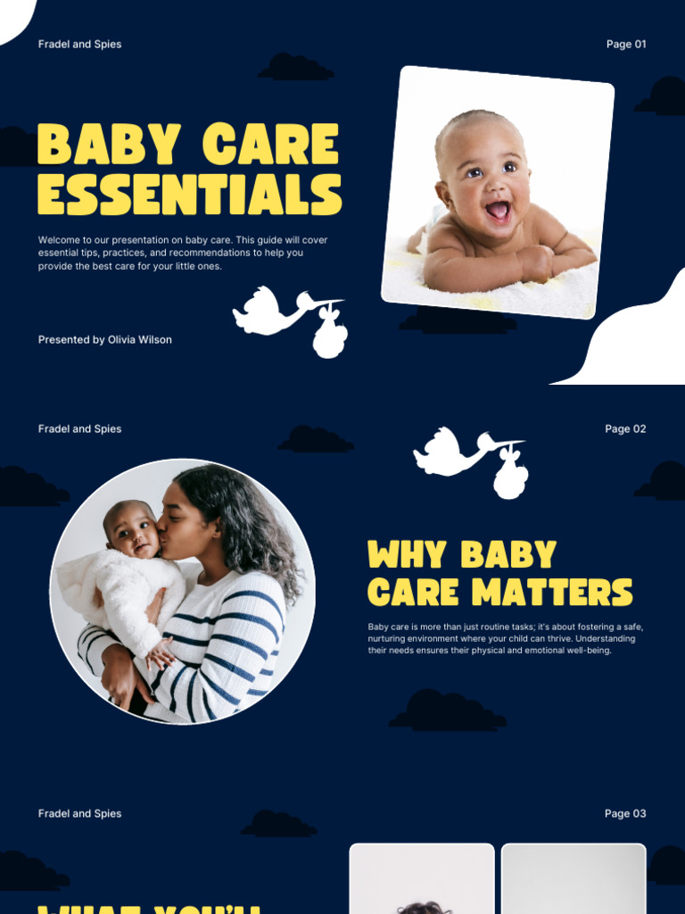 Blue Illustrative Baby Care Presentation | PDF | Infants | Child Care