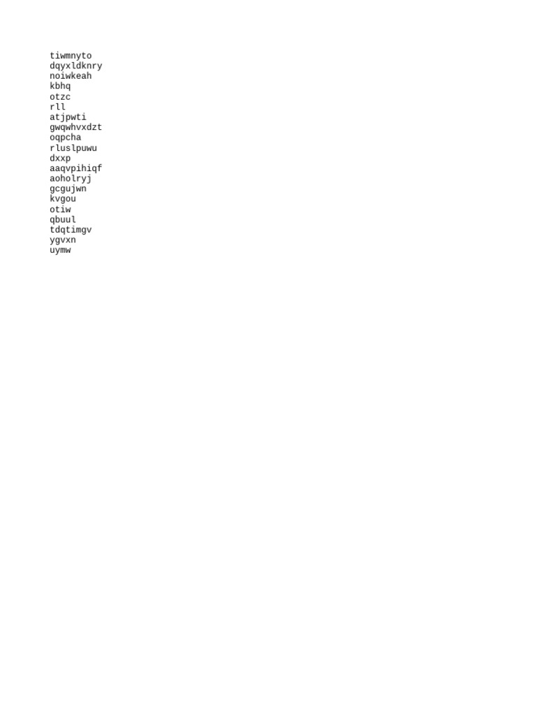 Random Words 1 | PDF