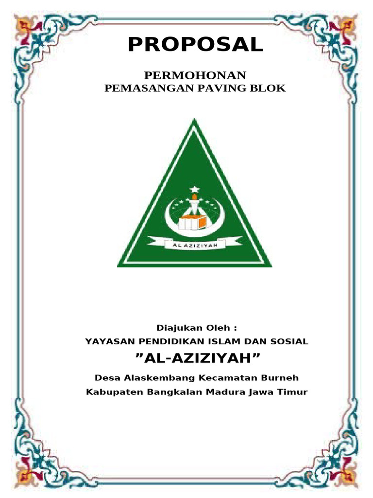 Proposal Paving Halaman Sekolah Al-Aziziyah | PDF