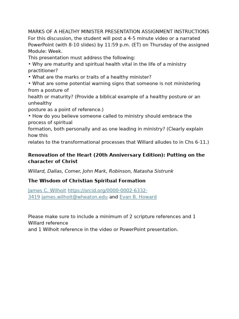 Marks of a Healthy Minister Presentation | PDF | Jesus | Paul The Apostle