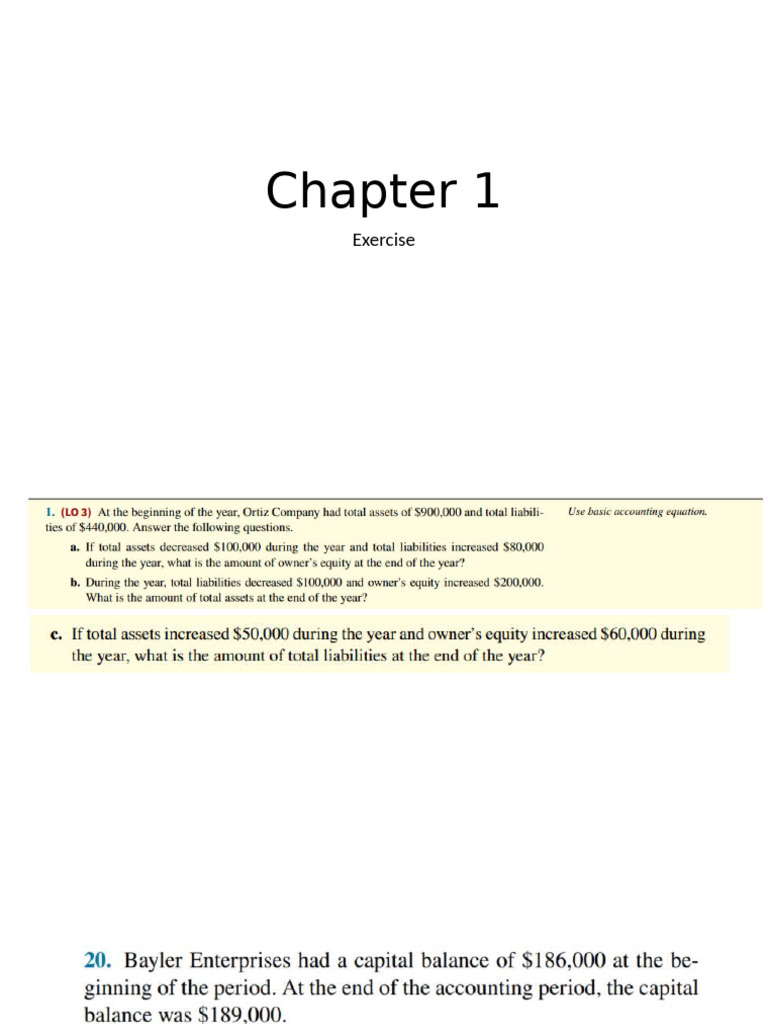 Chapter 1 Exercise | PDF