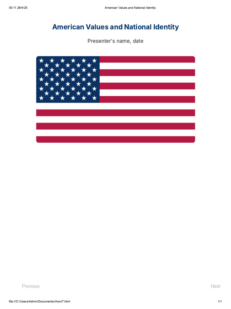 American Values and National Identity | PDF