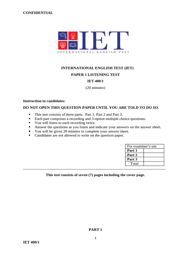 Listening Set 22 - Test Questions - ELCAB | PDF | Cafeteria | Lunch