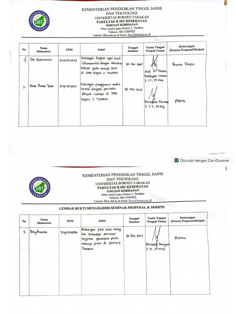 Bukti Semhas 2 | PDF