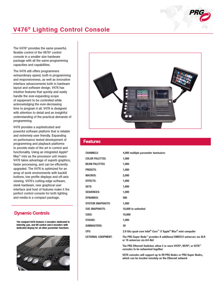 V476 V676 Control Console Datasheet | PDF | Command Line Interface ...