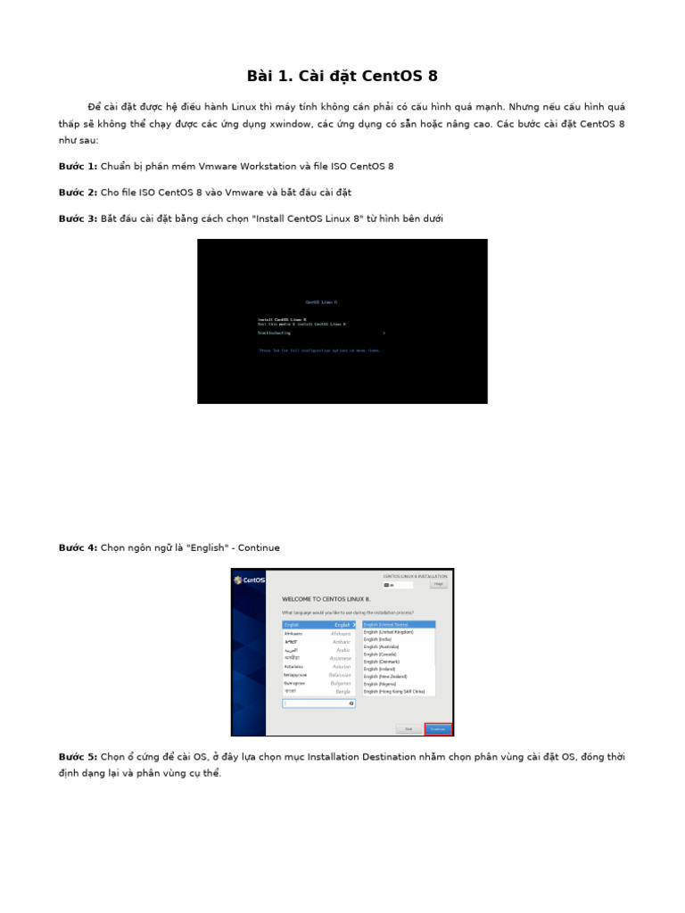 Bai 1. Cai Dat CentOS 8 | PDF