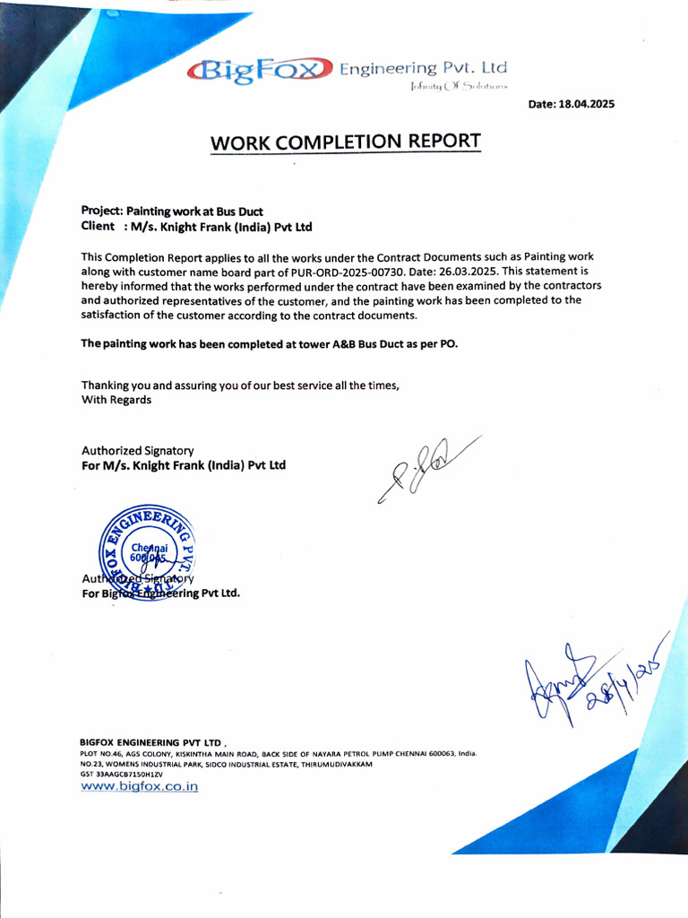 Work Completion | PDF