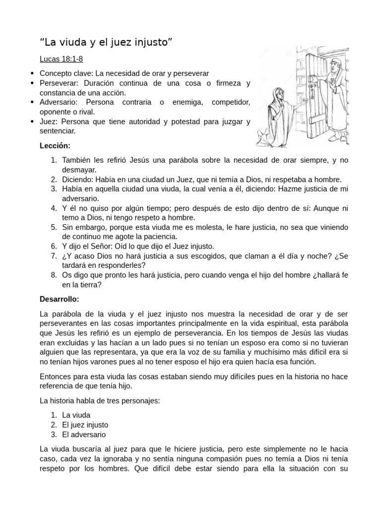 Clase La Viuda y El Juez Injusto | PDF | Justicia | Crimen y violencia