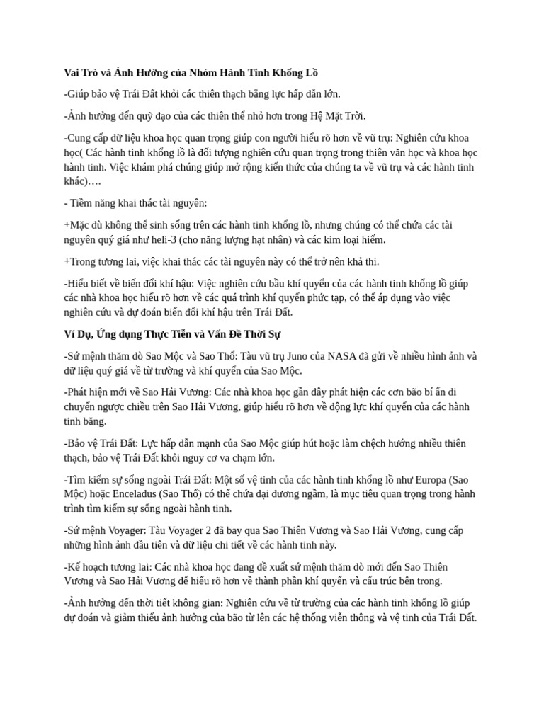 Vai Trò Và NH Hư NG C A Nhóm Hành Tinh KH NG L | PDF