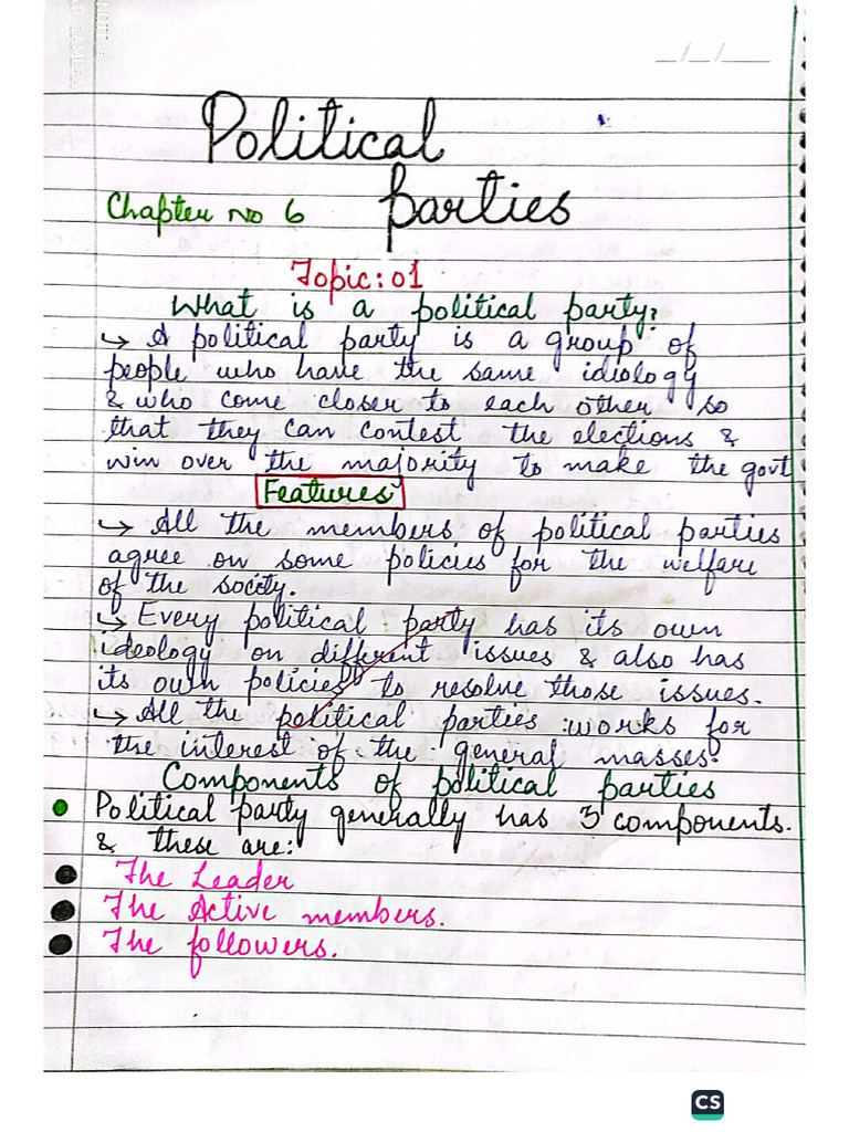 CH 4 Political Parties | PDF