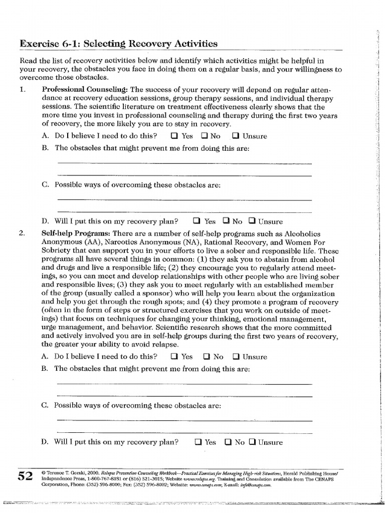 Pathways To Recovery Gorski | PDF