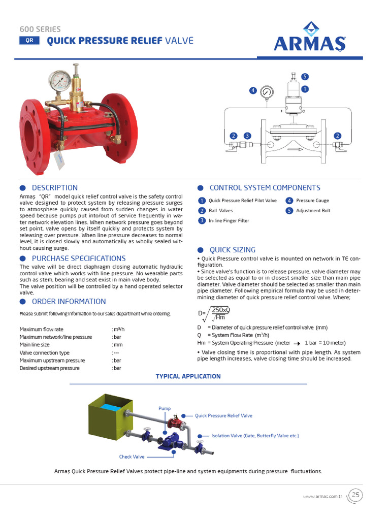 600 Series QR Quick Pressure Relief | PDF | Valve | Pump