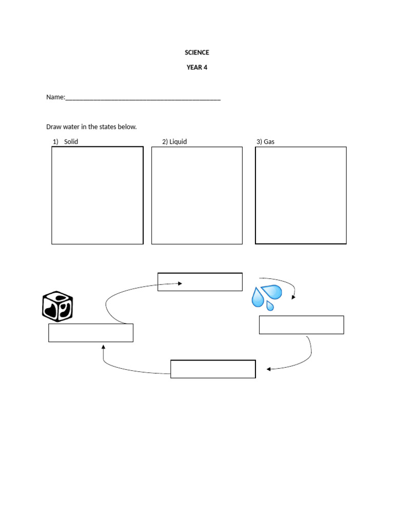 Water States Activity for Year 4 Science | PDF