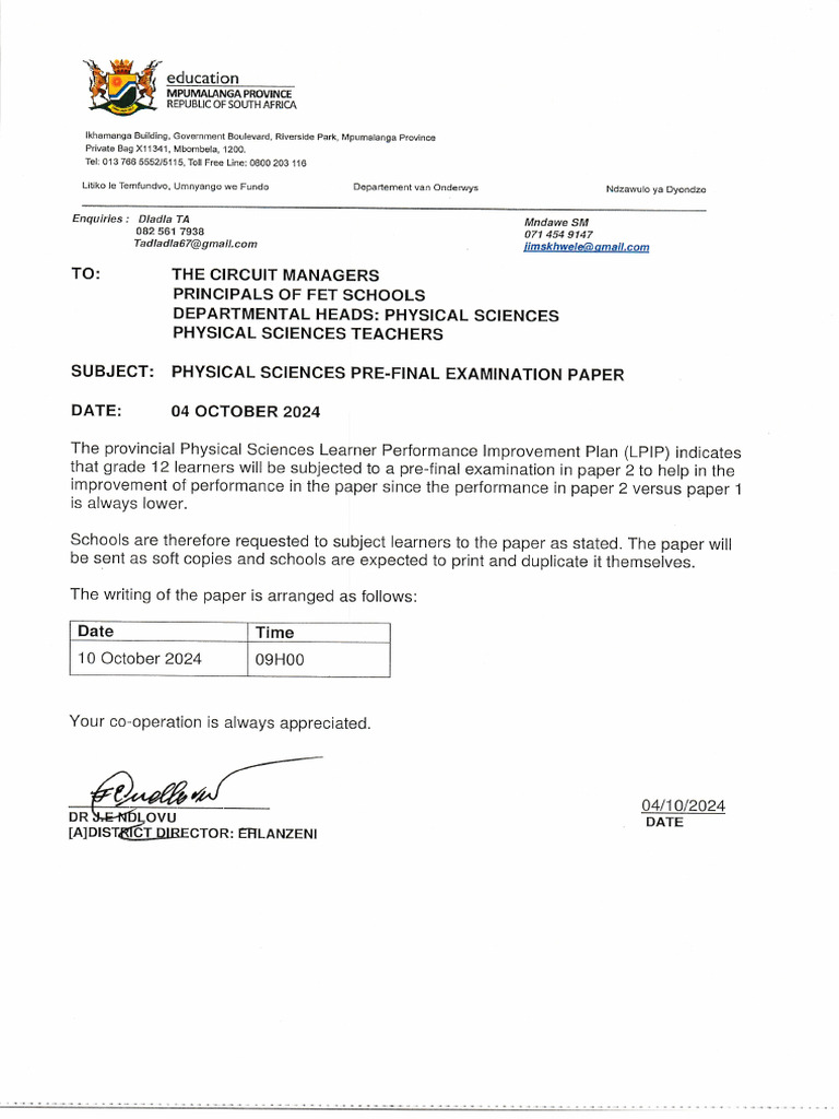 Physical Sciences P2 Pre Final | PDF