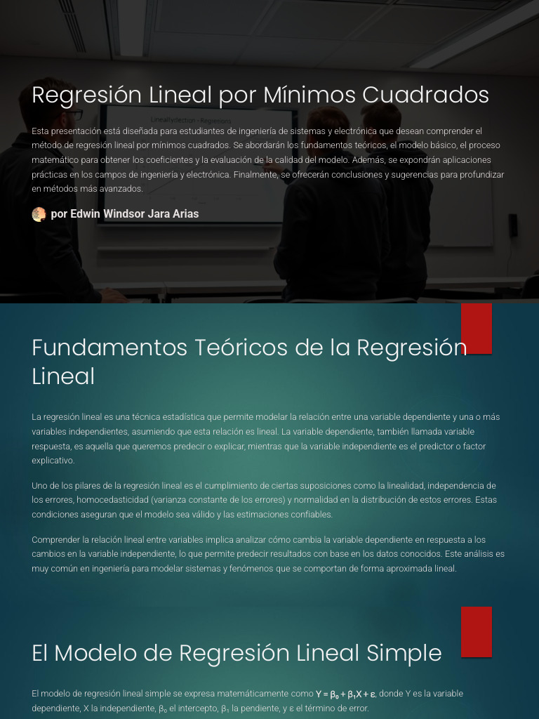 Regresión Lineal: Mínimos Cuadrados en Ingeniería | PDF | Análisis de ...