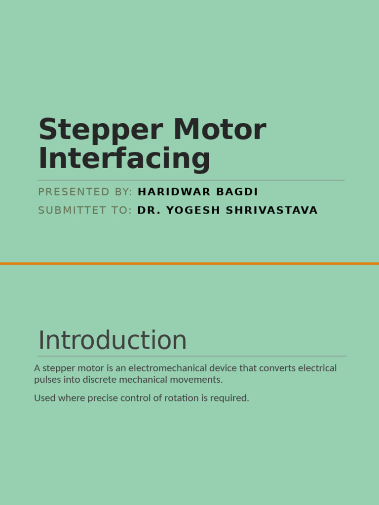 Interfacing Stepper Motors Guide | PDF