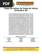 Sopa de Letras de Animales Carnivoros Herbivoros y Omnivoros | PDF ...