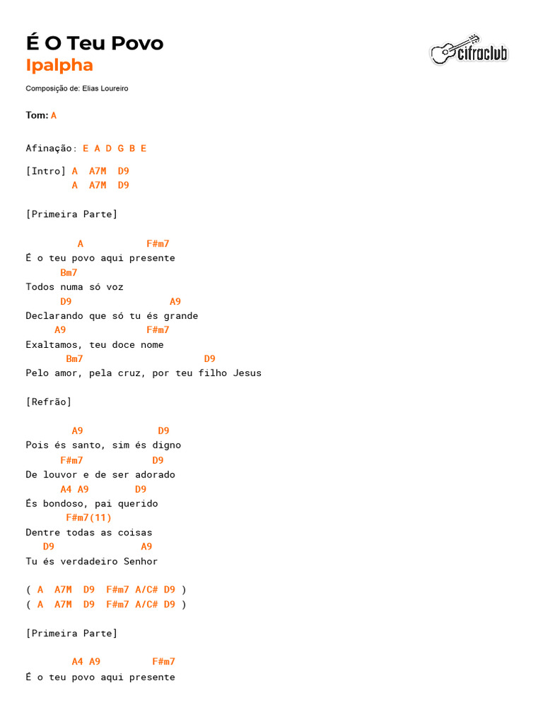 Cifra Club - Ipalpha - É O Teu Povo | PDF