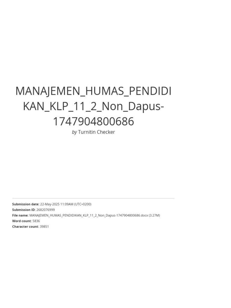 Manajemen Humas Pendidikan KLP 11 2 Non Dapus-1747904800686 | PDF