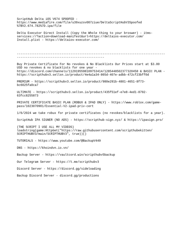 Delta Executor Ipadirect Install | Scripthubv3 2 | PDF