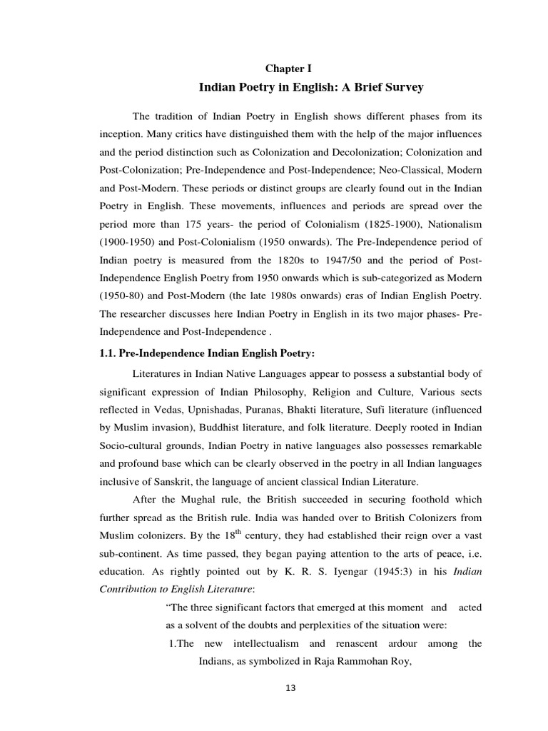 07 Indian Poetry in English A Brief Survey | PDF | Poetry | Sri Aurobindo
