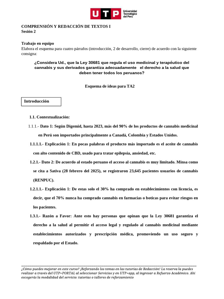 Esquema de Producción para La TA2 Versión Final | PDF | Cannabis medicinal | Cannabis (Droga)