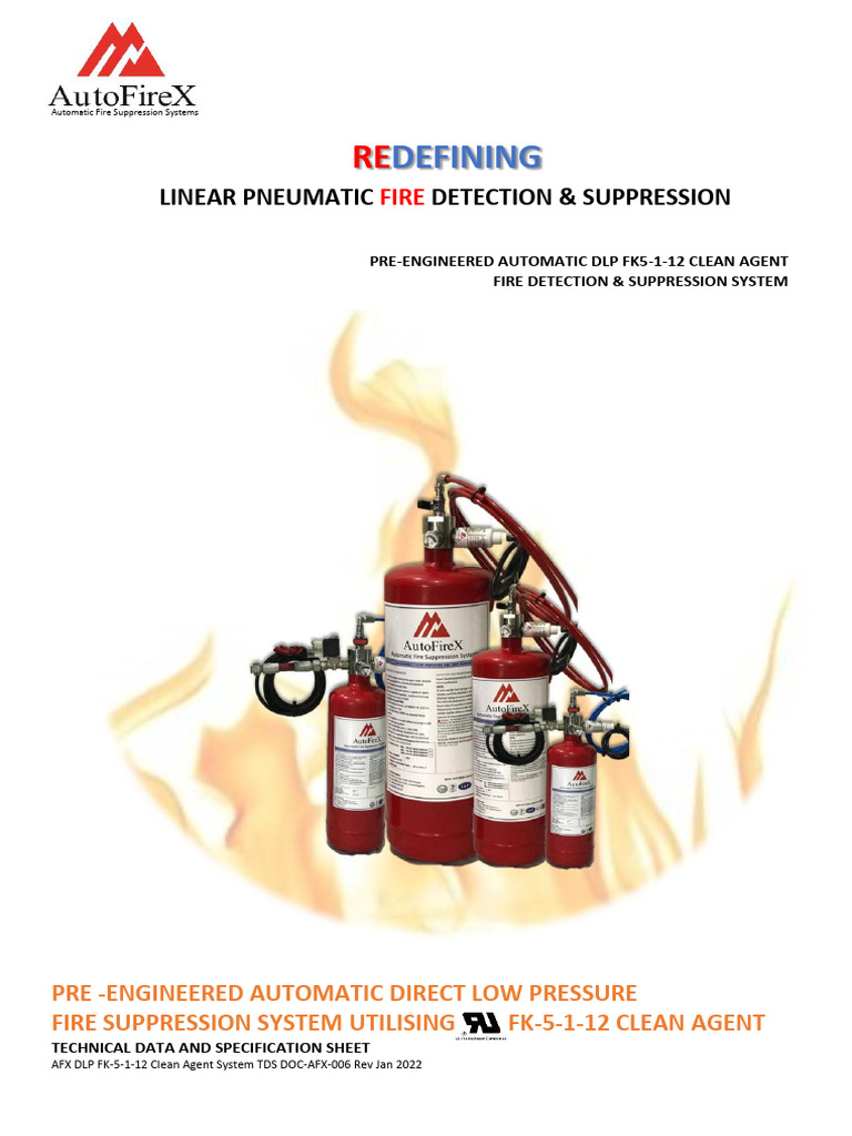 AutoFireXR DLP FK-5!1!12 Clean Agent System UL Cylinders TDS DOC-AFX ...