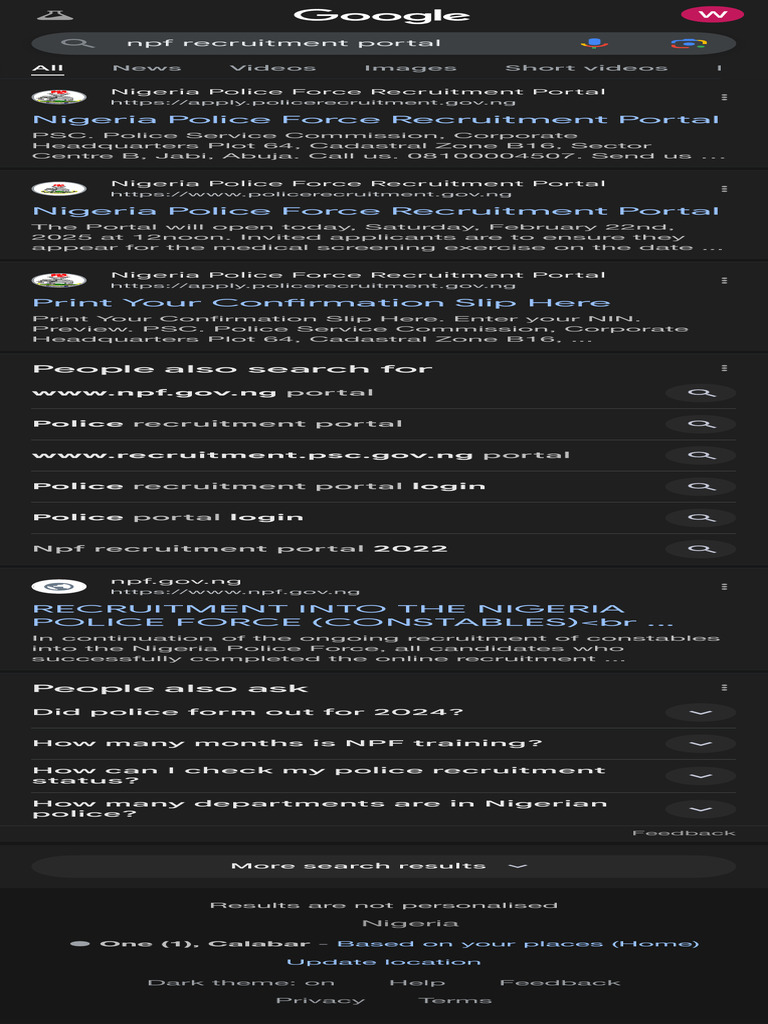 NPF Recruitment Portal - Google Search | PDF