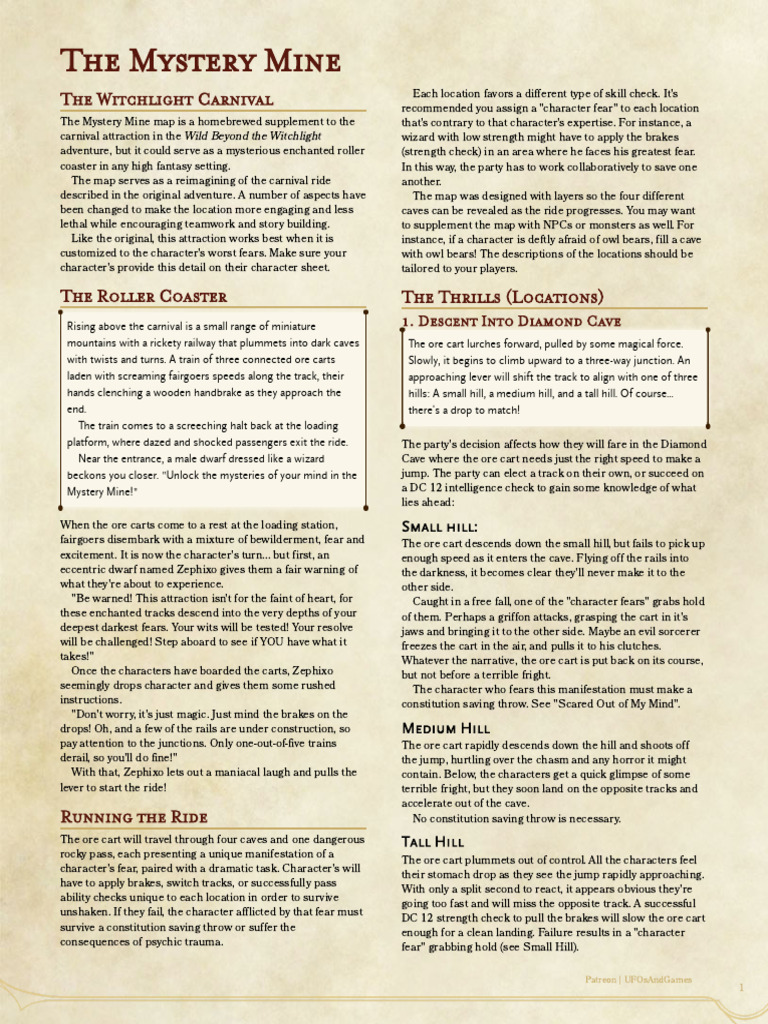 Mystery Mine: Enchanted Ride Map | PDF
